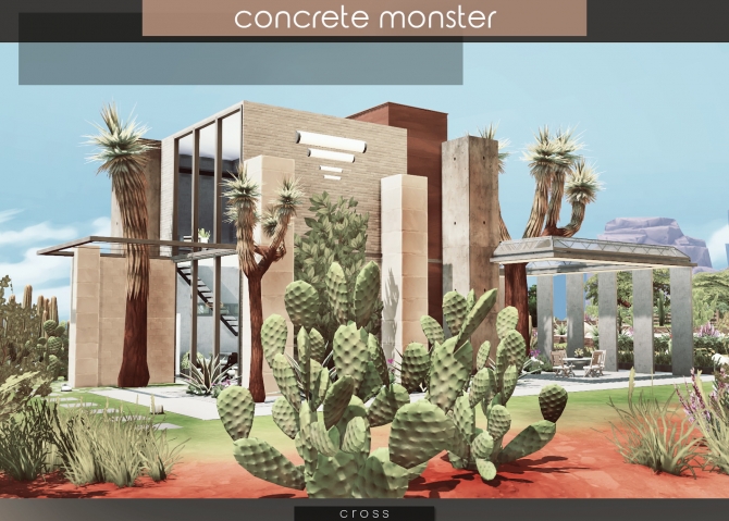 Concrete Monster house by Praline at Cross Design » Sims 4 Updates