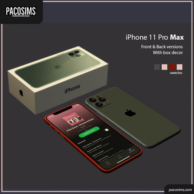 iPhone 11 Pro Max (P) at Paco Sims » Sims 4 Updates