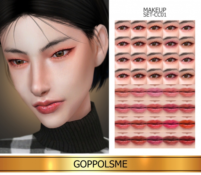 GPME-GOLD MAKEUP SET CC01 (P) at GOPPOLS Me » Sims 4 Updates