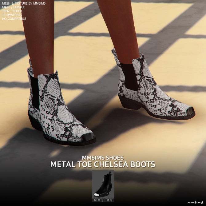Metal toe Chelsea boots at MMSIMS » Sims 4 Updates