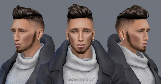 Slickback Undercut hair for males at HoangLap’s Sims » Sims 4 Updates