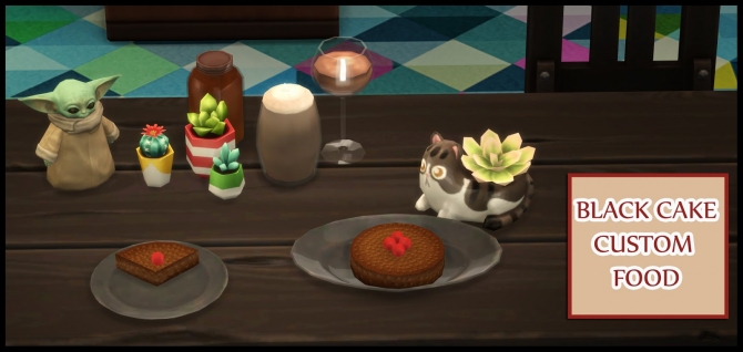 BLACK CAKE CUSTOM FOOD at Icemunmun » Sims 4 Updates