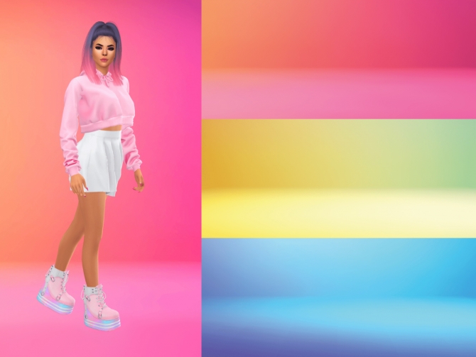 Colorful Gradient Studio CAS Backgrounds at Katverse » Sims 4 Updates