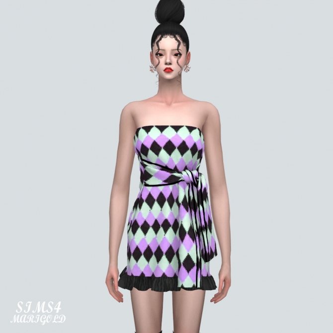 Tied Sporty Tube Top Mini Dress at Marigold » Sims 4 Updates