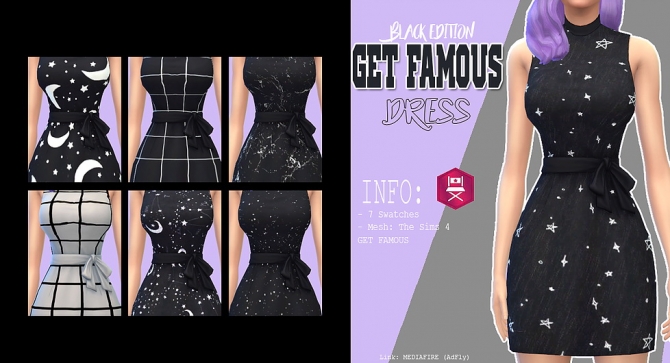 Get famous dress black edition at Kass » Sims 4 Updates