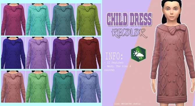 Dress recolor for girls at Kass » Sims 4 Updates