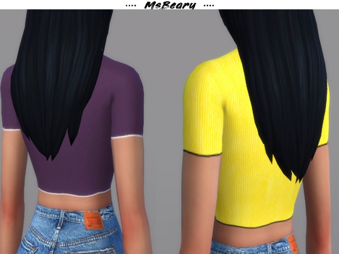 Ribbed Flower Top by MsBeary at TSR » Sims 4 Updates