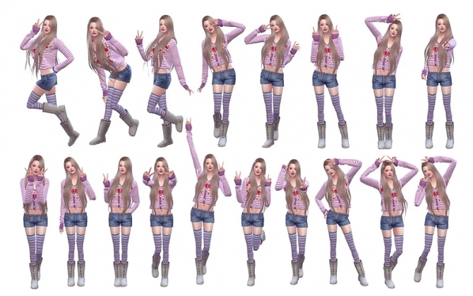 Combination Pose 43 at A-luckyday » Sims 4 Updates