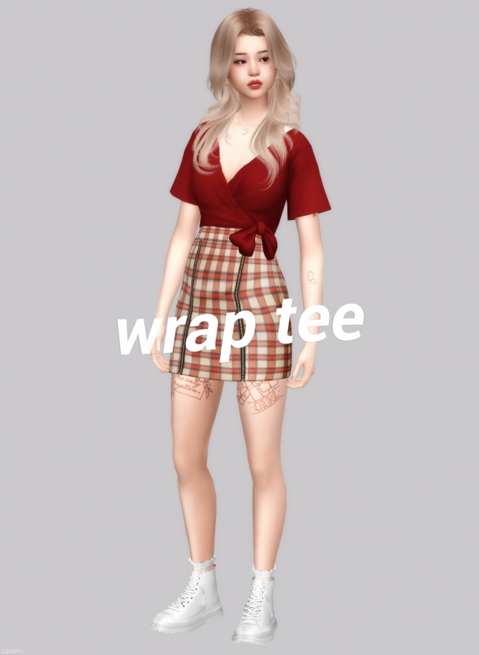 Wrap tee at Casteru » Sims 4 Updates