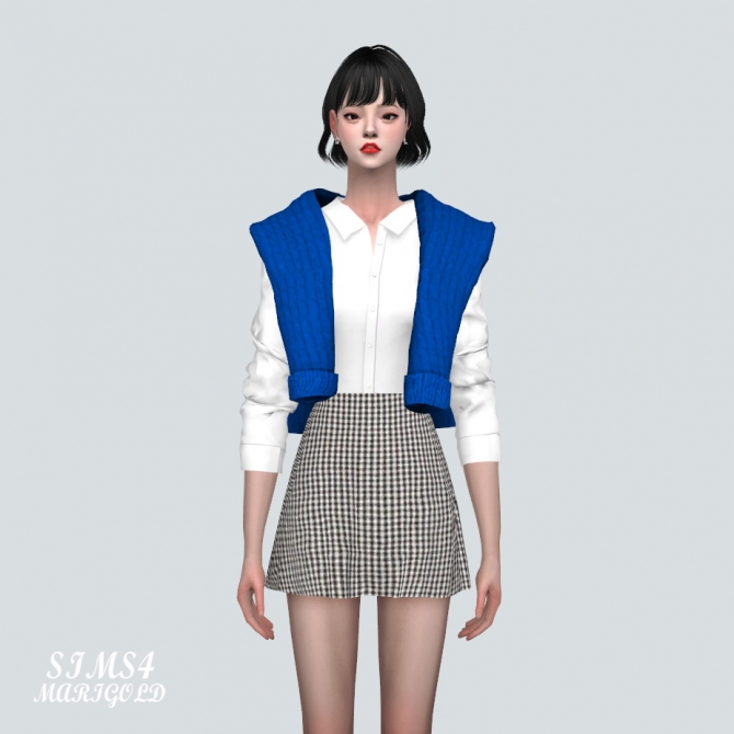 Shoulder Sweater With Shirts at Marigold » Sims 4 Updates