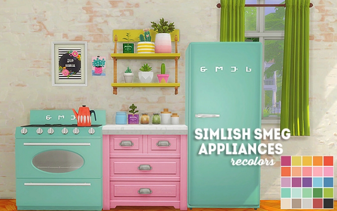 Simlish smeg appliances recolors at Lina Cherie » Sims 4 Updates
