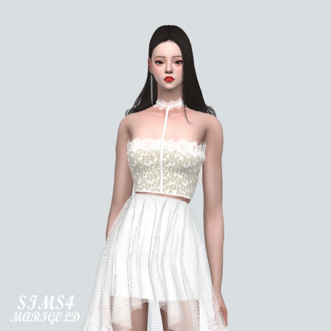 Lace Tube Top at Marigold » Sims 4 Updates
