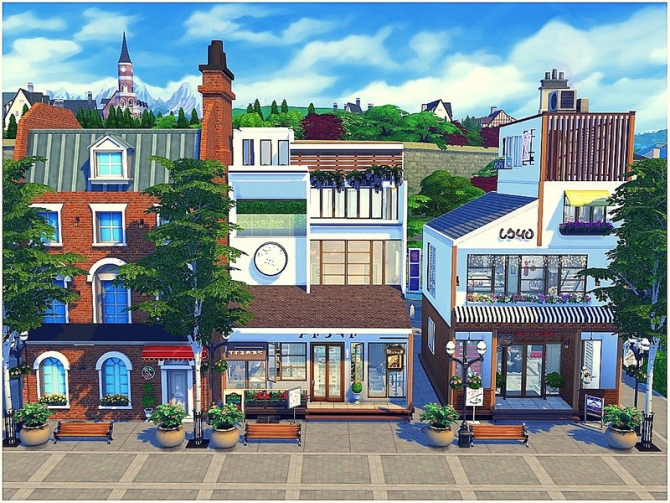 Downtown Street by lotsbymanal at TSR » Sims 4 Updates