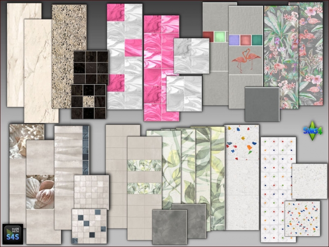 Bathroom Wall & Floor Tiles by Mabra at Arte Della Vita » Sims 4 Updates