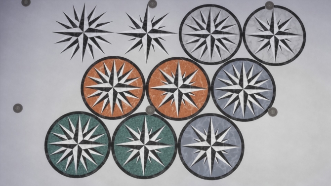Marble Compass Rose by TheJim07 at Mod The Sims » Sims 4 Updates