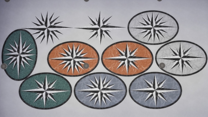 Marble Oval Compass Rose by TheJim07 at Mod The Sims » Sims 4 Updates