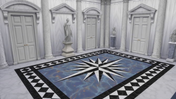 Marble Oval Compass Rose by TheJim07 at Mod The Sims » Sims 4 Updates