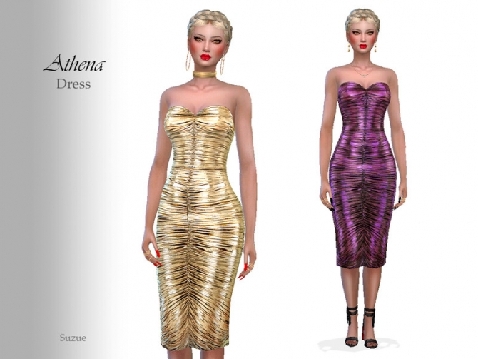 Athena Dress by Suzue at TSR » Sims 4 Updates