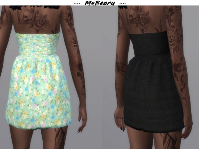 Summery Bandeau Dress by MsBeary at TSR » Sims 4 Updates