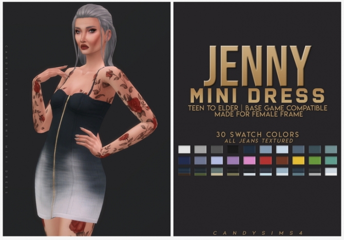JENNY MINI DRESS at Candy Sims 4 » Sims 4 Updates