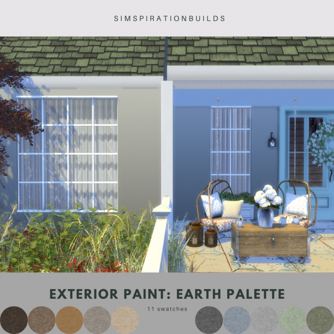 Exterior Paint: Earth Palette at Simspiration Builds » Sims 4 Updates