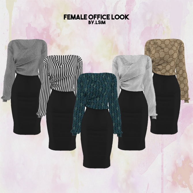 Office look outfit at L.Sim » Sims 4 Updates