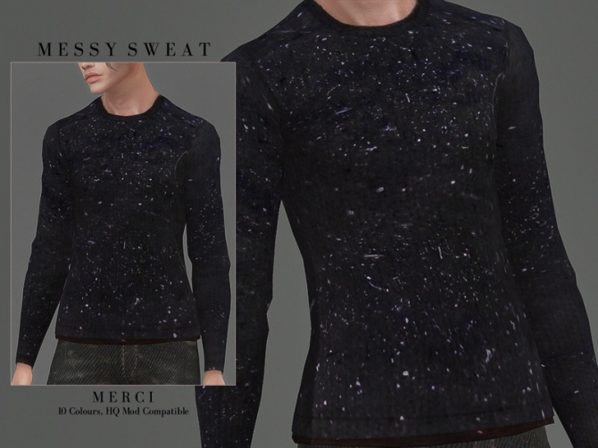 Messy Sweater M by Merci at TSR » Sims 4 Updates