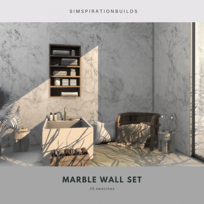 Marble Wall Set at Simspiration Builds » Sims 4 Updates