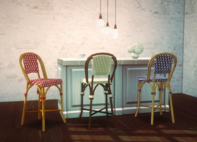 Barstool version of bistro chair by Pocci at Garden Breeze Sims 4 ...