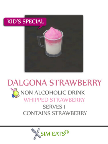 DALGONA CUSTOM DRINK at Icemunmun » Sims 4 Updates