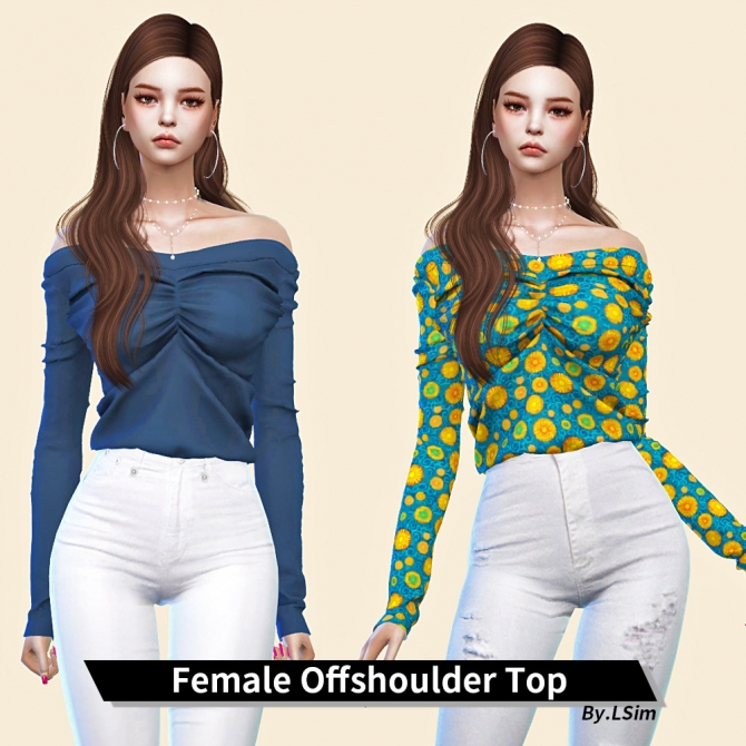 Off shoulder top at L.Sim » Sims 4 Updates