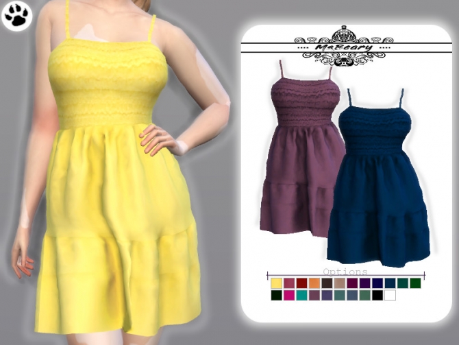 Shirred Cami Sundress by MsBeary at TSR » Sims 4 Updates