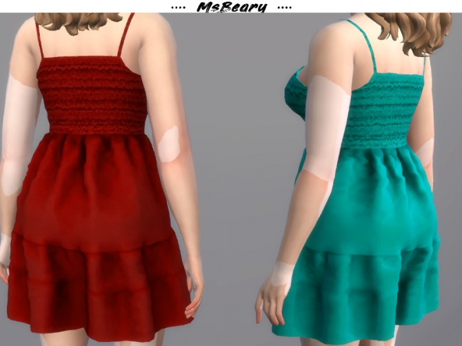 Shirred Cami Sundress by MsBeary at TSR » Sims 4 Updates