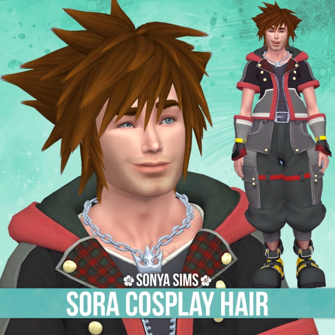 Sora Cosplay Hair CC02-2 at Sonya Sims » Sims 4 Updates