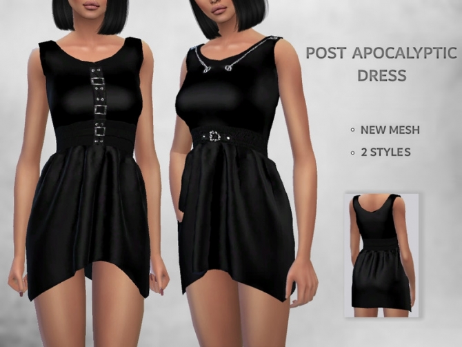 Post-Apocalyptic Dress by Puresim at TSR » Sims 4 Updates