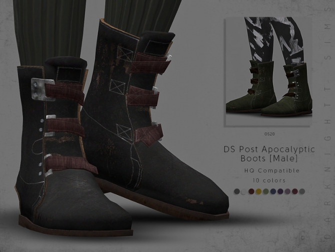 DS Post Apocalyptic Boots M by DarkNighTt at TSR » Sims 4 Updates
