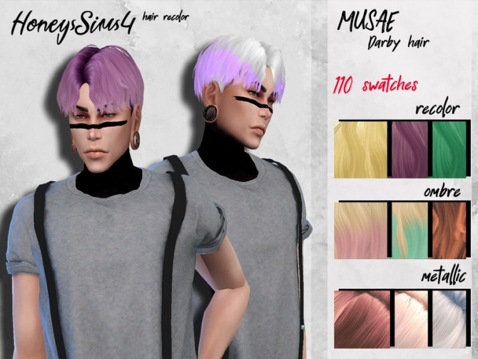 Male hair recolor Musae Darby by HoneysSims4 at TSR » Sims 4 Updates