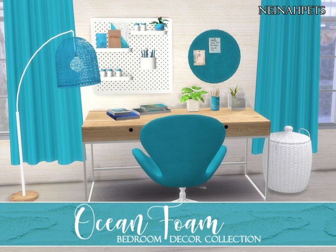 Ocean Foam Bedroom Decor by neinahpets at TSR » Sims 4 Updates