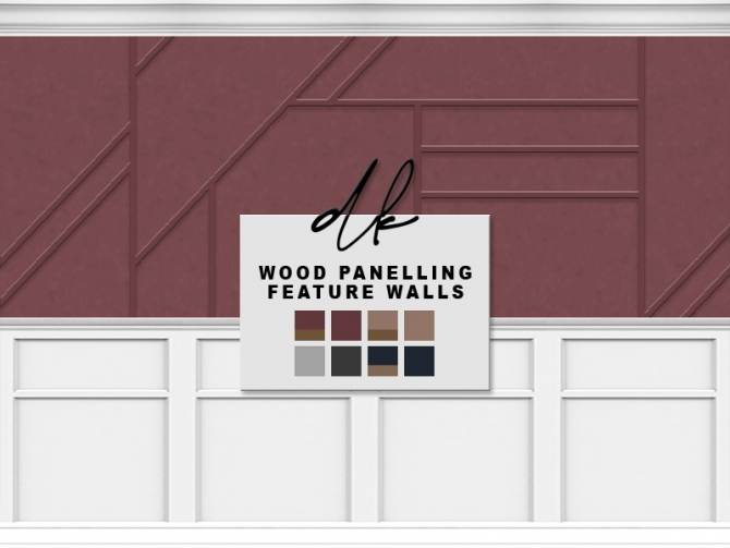 Wood Panelling Feature Walls Set at DK SIMS » Sims 4 Updates