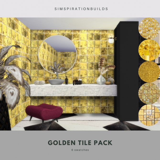 Golden Tile Pack at Simspiration Builds » Sims 4 Updates