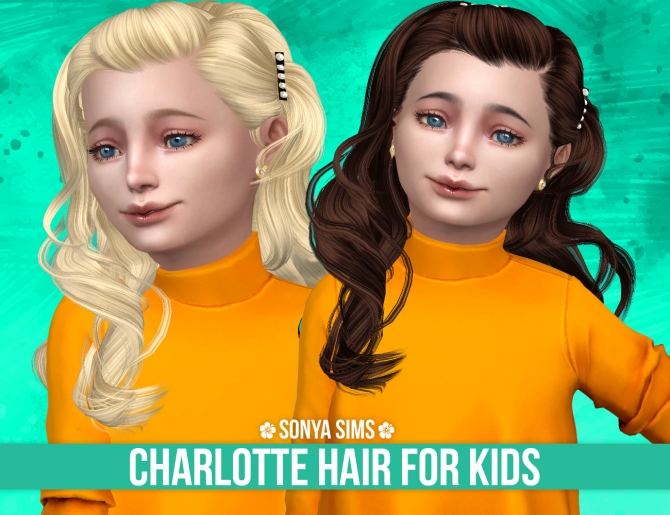 CHARLOTTE HAIR FOR KIDS at Sonya Sims » Sims 4 Updates