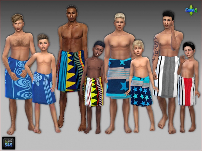 Towel wraps for men and boys by Mabra at Arte Della Vita » Sims 4 Updates