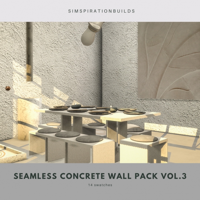 Seamless Concrete Wall Pack Vol.3 at Simspiration Builds » Sims 4 Updates