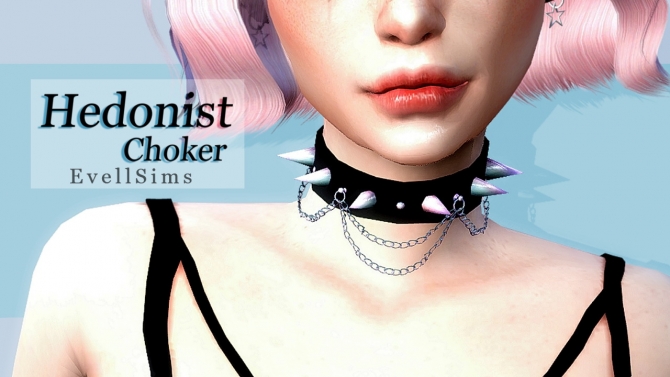 Spiked choker at EvellSims » Sims 4 Updates