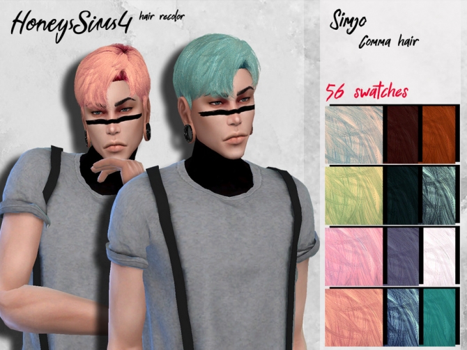 Simjo Comma male hair recolor by HoneysSims4 at TSR » Sims 4 Updates