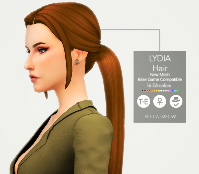 Lydia Hair at KotCatMeow » Sims 4 Updates
