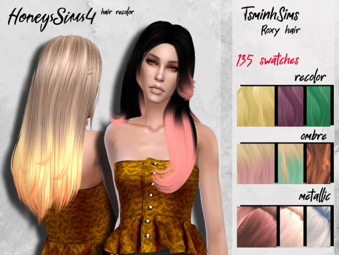 Female hair recolor TsminhSims Roxy by HoneysSims4 at TSR » Sims 4 Updates