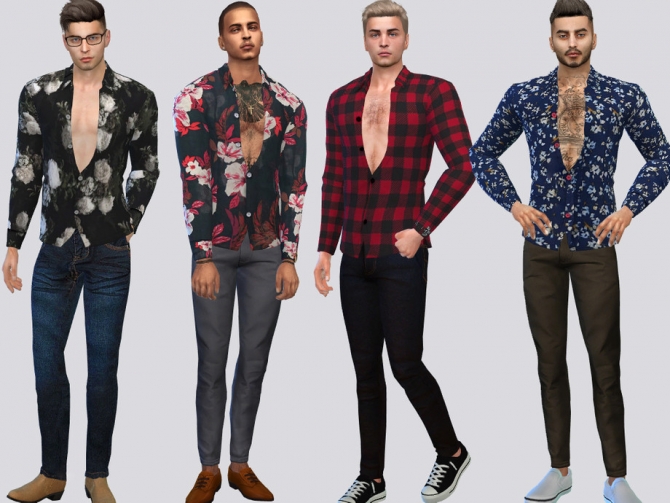 Felipe Casual Shirt by McLayneSims at TSR » Sims 4 Updates