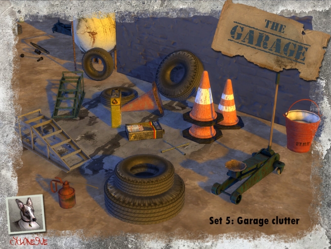 The Garage Set 5: Clutter by Cyclonesue at TSR » Sims 4 Updates