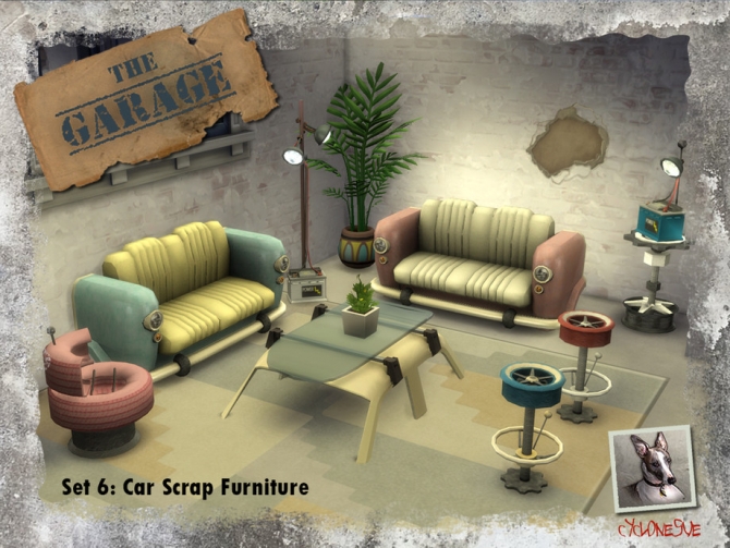 The Garage Set 6: Car Scrap Furniture by Cyclonesue at TSR » Sims 4 Updates